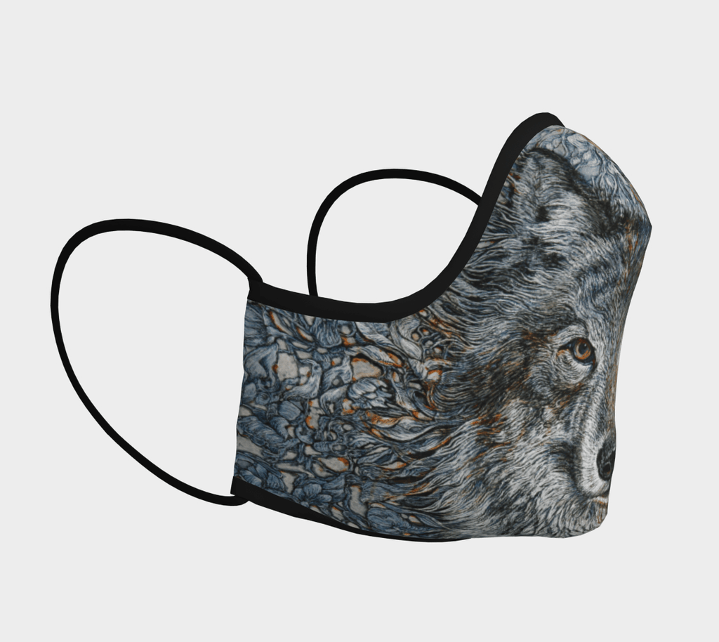 Timber Wolf - Face Mask - Non Medical – Col Mitchell ~ Wild Blackbird